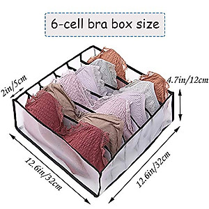5 PCS Underwear Drawer Organizer Divider,Folable Closet Storage Drawer Divider Includes 6/7/7/11/11 Cell