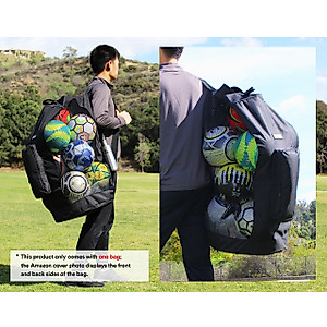 Fitdom Heavy Duty XL Soccer Mesh Equipment Ball Bag w/Adjustable Shoulder Strap Design for Coach. with an Over-Sized Front Pocket for Sporting Accessories. Best for All Outdoor & Water Gears