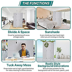 Room Dividers and Folding Privacy Screens, 3 Panel 69 Inch Tall Portable Room Seperating Divider, Handwork Solid Wood Room Divider Wall, Room Partitions and Dividers Freestanding for Home Office