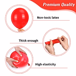RUBFAC Gender Reveal Red Balloons, Different Sizes 105pcs 5/10/12/18 Inches for Garland Arch, Premium Party Latex Balloons for Birthday Wedding Valentines Day Baby Shower Graduation Party Decoration