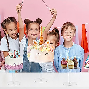 Acrylic Cake Stand, 3PCS Round Cake Stands for Dessert Table, Clear Cupcake Holder for Birthday Party, Pastry Candy Pizza Display Riser for Wedding Event