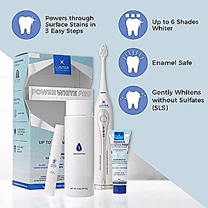 LUSTER Premium White Pro Sonic Dental Teeth Whitening System with Power Sonic Toothbrush
