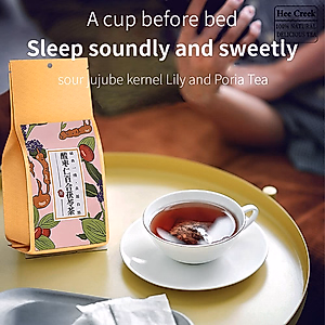 Hee Creek Sour Jujube Kernel Lily and Poria cocos Tea,10.58oz(60 Bags) Sleep Tea, Perfect for Easing into a Soothing Sleep, Poria Cocos, Mulberry，酸枣仁百合茯苓茶 晚安茶