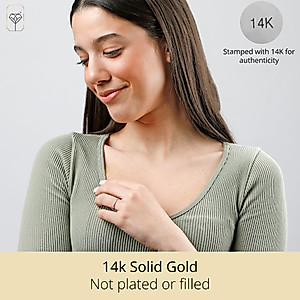 MAX + STONE Solid 14k Gold Wedding Band Ring for Women in White Gold 1mm Thin Stacking Band in Size 5.5