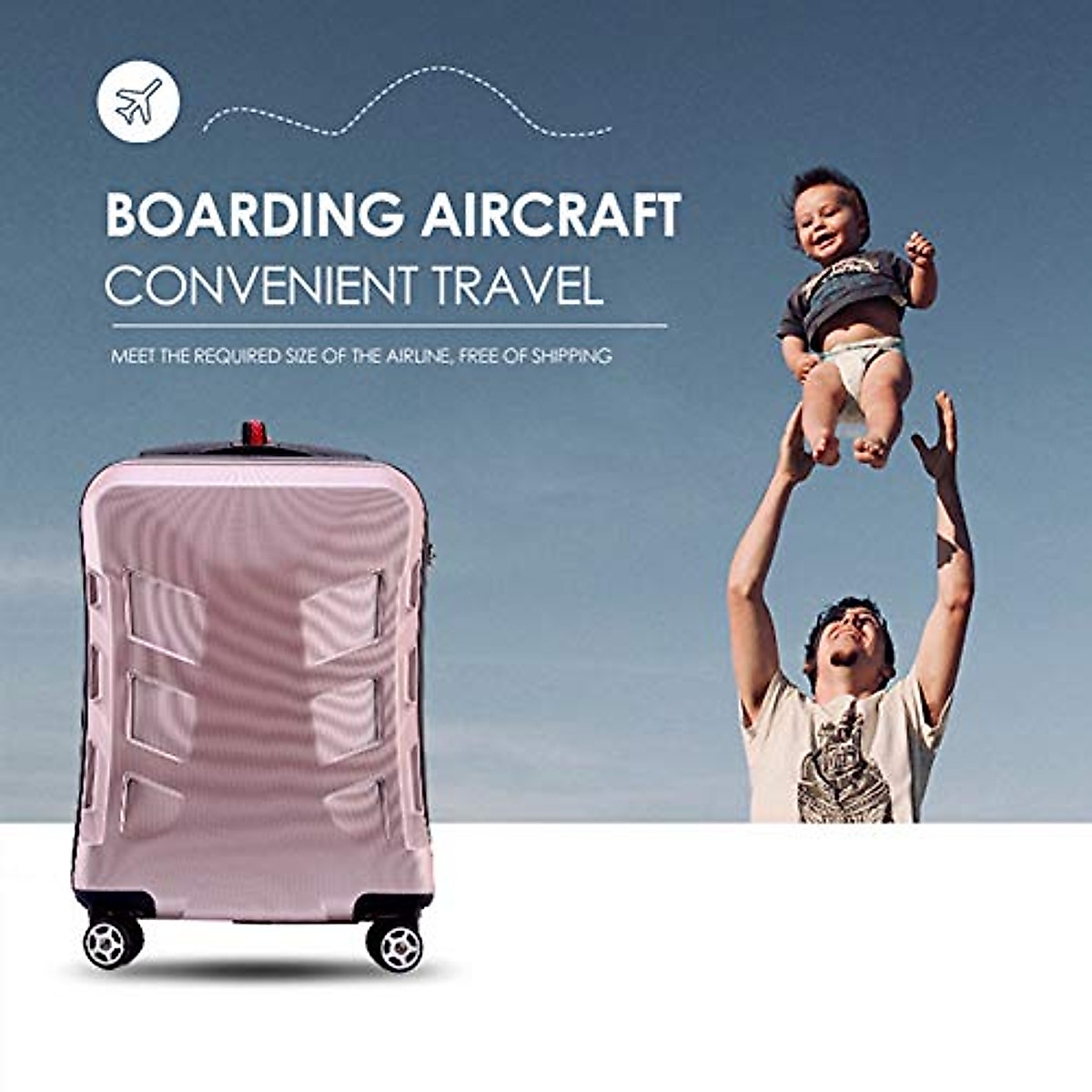 HBIAO Children's Luggage Suitcase, Kid's Riding Box Suitcase, Student Trolley Boarding Suitcase, Skateboard Trolley, Large-Capacity Travel Suitcase,Green