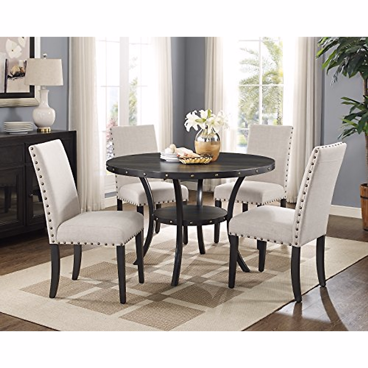 Roundhill Furniture Biony Collection Counter Height Dining Table,