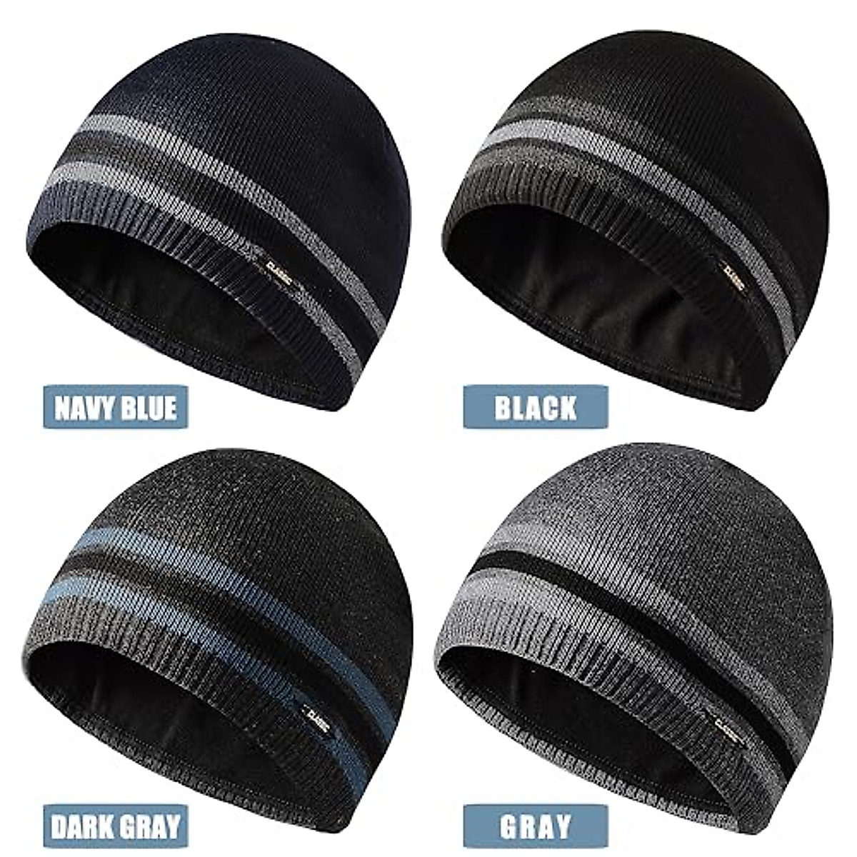 HiRui Knit Beanie Winter Hats for Men Women Kids-Warm Classic Daily Skull Cap (Black)