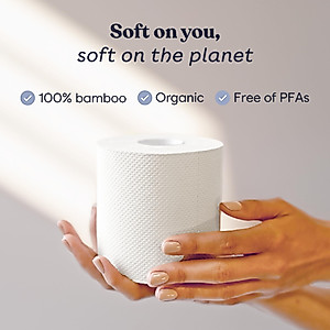 Betterway Bamboo Toilet Paper 3 Ply - Sustainable Toilet Tissue - 12 Double Rolls & 360 Sheets Per Roll - Septic Safe - Organic, Plastic Free - FSC Certified