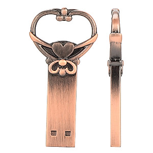 USB 2.0 Flash Drive, Waterproof Heart Shaped USB Memory Stick Pen Drive, Retro Novelty USB Storage Flah Drive Thumb Drive, Gift for Kids, Friends, Teachers(128GB)