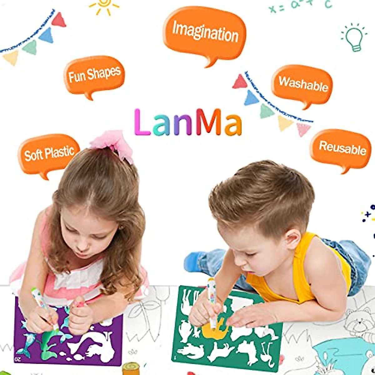 30 Pieces Drawing Stencils Set for Kids, Plastic Drawing Painting Stencil Templates for Kids Crafts School Art Projects, Journal Stencil with 400+ Images