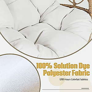 Ulax Furniture Wicker Egg Chair Nest Basket Indoor/Outdoor Lounger for Patio, Backyard, Living Room, Swivel Egg Chair with Cushion