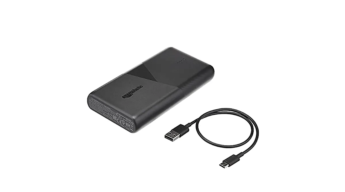 Amazon Basics Ultra-Portable Fast Charging Power Bank Battery, USB-C, 20100mAh with 18W PD and ...
