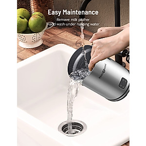 Milk Frothers, PARIS RHÔNE 4-in-1 Automatic Warm and Cold Milk Foamer, Electric Milk Frother and Steamer for Coffee, Milk Warmer, Foam Maker for Latte, Cappuccino, Macchiato