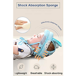 JunNeng Baby Walker Head Helmet Toddler Head Protector Bumper Bonnet with Knee Pads&Anti-Slip Socks (Crown)