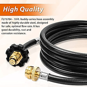 Ximoon F273704 Propane Hose Compatible with Mr. Heater Big Buddy Series Hose Assembly for Many Indoor/Outdoor Portable Propane Appliances, 10-ft