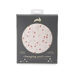 Red Rovr Kid Muslin Changing Pad Cover 16"x32" - 100% Cotton Machine Washable Standard Size - Stitched Holes for Safety Straps Lightweight & Breathable Unisex