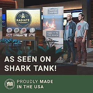 Radiate XL 8" Portable Campfire As Seen On Shark Tank - Up to 5 Hours of Burn Time - Reusable Travel Fire Pit for Camping and Beach - Great Alternative to a Real Fire - Made in USA (Eucalyptus Scent)