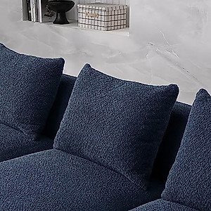 U-Shaped Comfy Modular Sectional Sofa Deep Seat Cloud Couch Convertible Sleeper Sofabed, Modern Living Room Free Customizable Sofa&Couch with 2 Single Seat,Chaise Daybed and Movable Ottomans