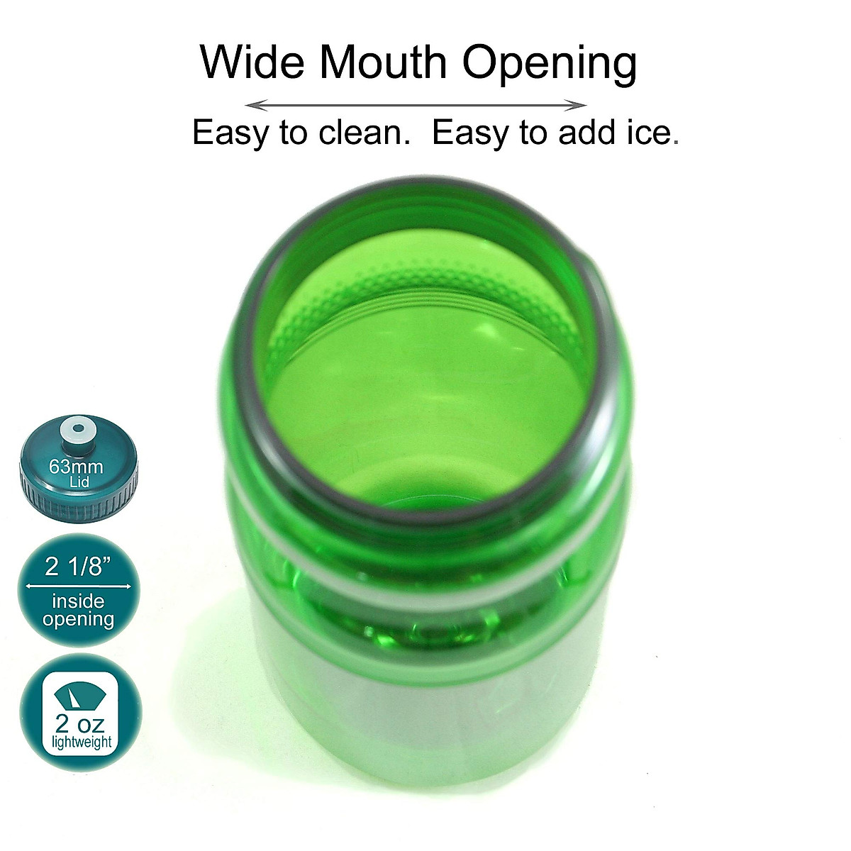 Rolling Sands 24 Ounce BPA-Free Green/Green Plastic Water Bottles, Set of 10, Made in USA