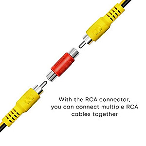 Pixelman 33Ft Backup Camera RCA Video Extension Cable,Pure Copper Double-Shielded Car Rear View Reverse Cam Cord,Auto Monitor Back Up AV Wire,Yellow Connector Adapter for Vehicle SUV RV Pickup Trucks