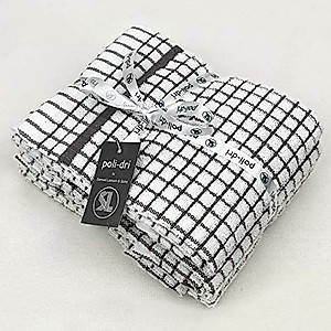 Poli-Dri Cotton Tea Towel (Charcoal Gray, 6-Pack)