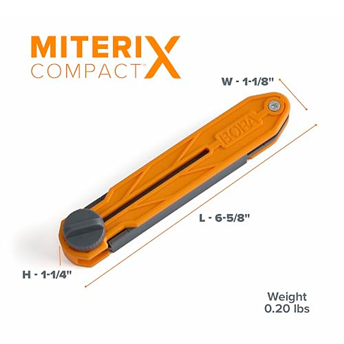 BORA MiteriX Compact Angle Finder Tool Gauge, Duplicates & Splits in Half for Precise Transfer to Miter Saw, Easy Corner and Angle Measuring & Duplicating - 530402