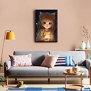 Cat Diamond Painting Kit - Diamond Art for Adults Beginners A Big Eyed Furry Kitten - 5D Diamond Painting Kit for Adults Home Wall Decor and Gifts (8x12inch)