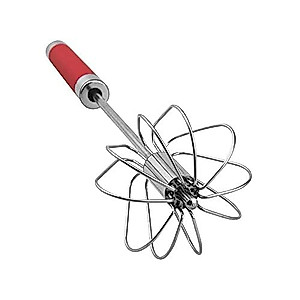 Stainless Steel Semi-automatic Egg Whisk - 3PCS Hand Push Rotary Whisk Blender (3 Colors)