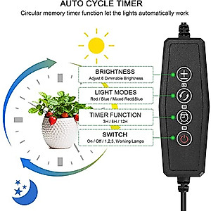 Buteny Grow Lights Plant Light for Indoor Plants Lamps Auto ON/Off Timer