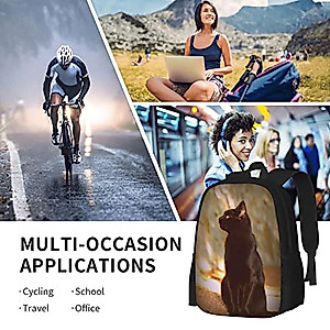 UIACOM Cat School Backpack Black Cat with Yellow Eyes Bookbag for Teens Kids Boys Girls, Large 17 inch Elementary Junior High University School Bag, Water Resistant Casual Travel Daypack Backpack