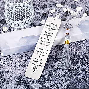 Baptism Gifts Confirmation Gifts for Women First Communion Gifts Inspirational Christian Gifts Bible Verse Bookmark with Tassel Book Lover Gifts for Women Birthday Christmas Bookmarks Gifts for Friend