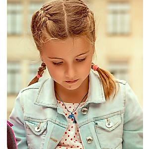 Puzzled Silver Dolphin Necklace - Charming Blue Pendant Necklace With Sparkling Rhinestone Crystals, Cute Dolphin Jewelry for Women, Elegant Ocean Charm Necklace Gift for Any Occasions - 18 Inches