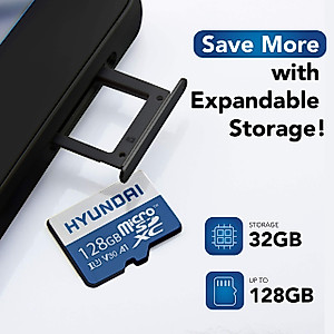 HYUNDAI 10 Inch Tablet, Hytab Plus - 2GB/32GB Storage with Expandable MicroSD(Up to 128 GB) - Android 11 Go with Quad Core - 5000mAh Battery - HD IPS Display, WiFi and LTE (T-Mobile only) - Black