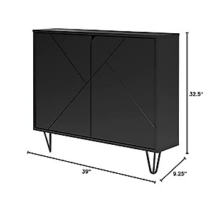 Nexera, Black 132206 Slim 2-Door Storage Cabinet