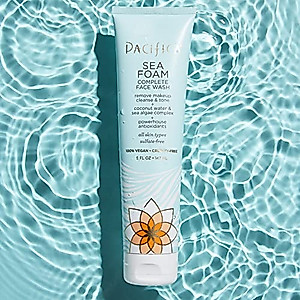 Pacifica Beauty Sea Foam Face Cleanser, Daily Gentle Foaming Face Wash, With Coconut Water + Sea Algae Complex, Removes Makeup, For Combination and Oily Skin, Vegan and Cruelty Free, Clean Skin Care