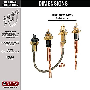 Delta Faucet Roman Tub Rough-In Valve for Delta 2-Handle Roman Tub Bath Faucets with Hand Showers R4707