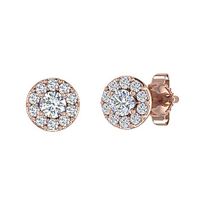 1/4 Carat Diamond Halo Stud Earrings in 10K White Gold