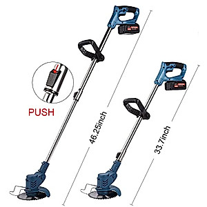 Weed Wacker Cordless Brush Cutter with 9Blades,Electric Brush Cutter Stringless Weed Eater Battery Weed Wacker Battery Powered by 2Pcs 36TV 4Ah Batteries,String Trimmer for Lawn Garden,Lightweight