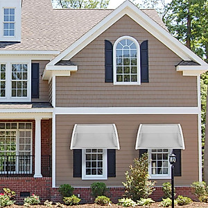 40-inch Window Awning Door Awnings Exterior Made Polycarbonate Sheets Panels, Polypropylene Brackets to Protect House from Sun, Rain and Snow