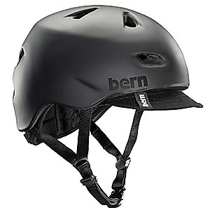 Bern Brentwood Summer Matte Helmet with Visor, Matte Black, Small