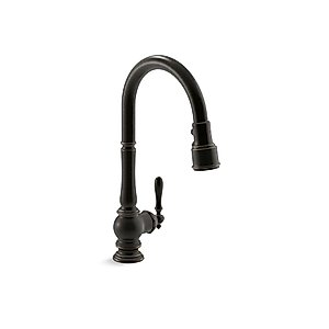 KOHLER Artifacts Pull Down Kitchen Faucet, Kitchen Sink Faucet with Pull Down Sprayer, Oil-Rubbed Bronze, K-99259-2BZ