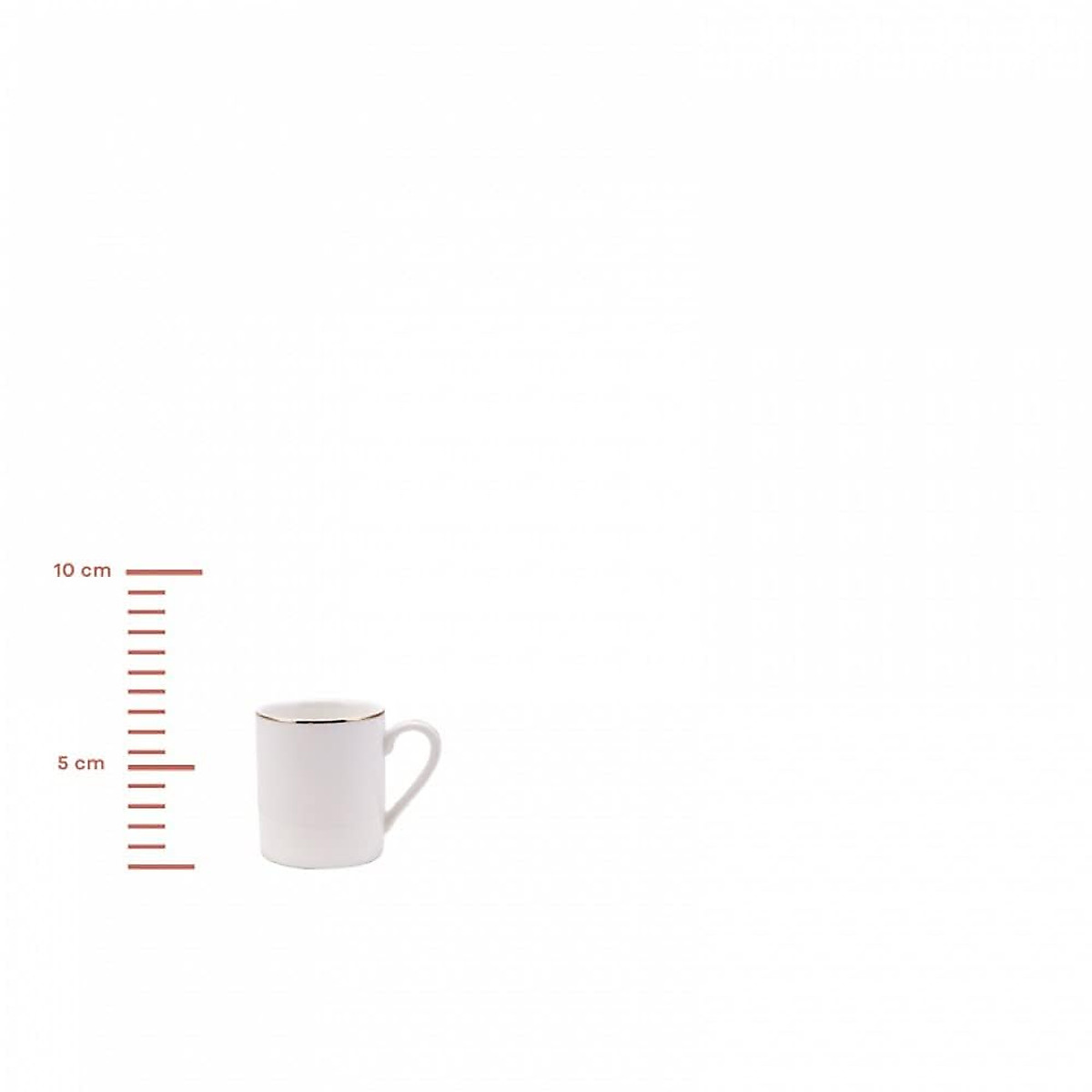 KARACA Elda Porcelain Espresso and Turkish Coffee Cup Set for 6-12 Pieces - Espresso Cups with Saucers - 80ml - White Gold