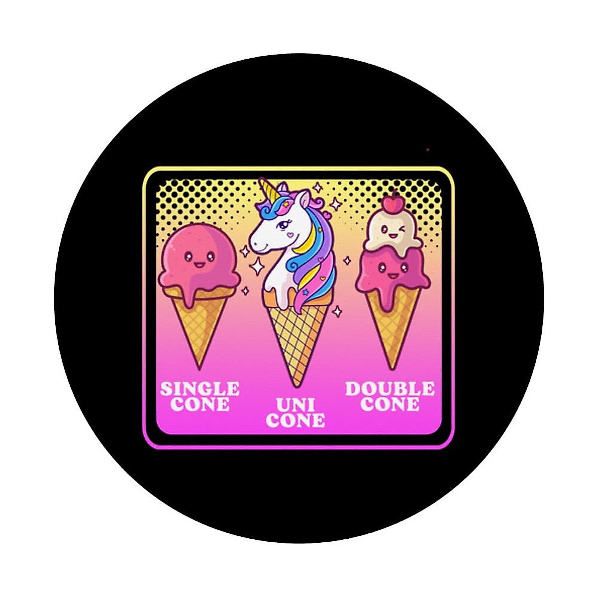 Single Cone Uni Cone Double Cone Unicorn Ice Cream PopSockets Swappable PopGrip