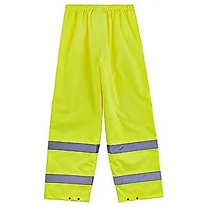 Ergodyne Standard Class E Lightweight Hi-Vis Rain Pants, Lime, Large
