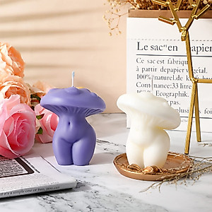 2 Pcs Mushroom Body Candle Body Shaped Aesthetic Candles Goddess Mushroom Cool Candle Soy Wax Trendy Candles Female Body Candle Woman Body Decorative Candle for Home Table Scented Candle Decor