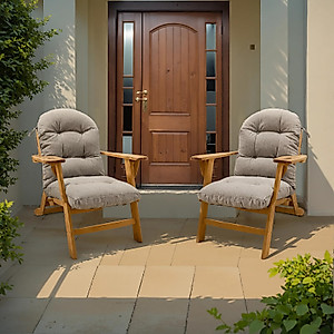 QILLOWAY Indoor/Outdoor High Back Chair Cushion for Adirondack,Spring/Summer Seasonal All Weather Replacement Rocking Chair Cushions. (1 Piece, Green)