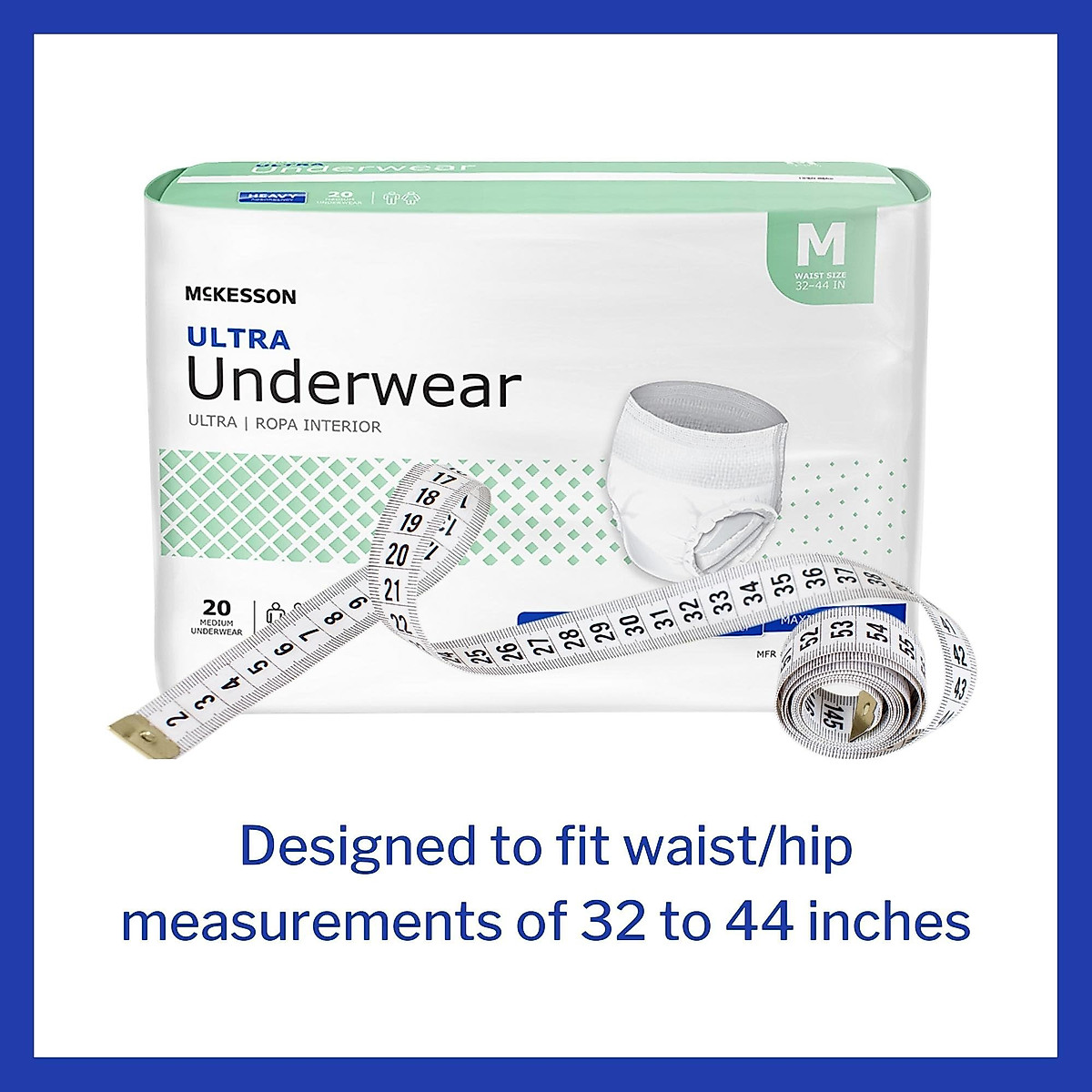 McKesson Ultra Underwear, Incontinence, Heavy Absorbency, Medium, 80 Count
