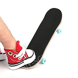 DIY-SCIENCE Mini Fingerboard Shoes, Mini Skateboard Finger Shoes for Finger Breakdance, Fingerboard, Doll Shoes, Used As Making Shoe Keychains and Tiny Sneakers (Red)