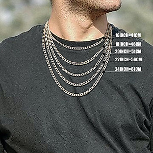 SAILIMUE 925 Sterling Silver Cross Necklace for Men Women with Stainless Steel Diamond Cut Cuban Link Curb Chain Beveled Edge Crucifix Pendant Necklace Cross Jewelry 18 Inches