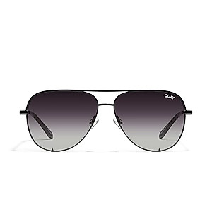 Quay - Sunglasses for Men & Women, Polarized Aviator Lenses with UV Protection, Oversized Sunglasses (High Key Extra Large, Black)